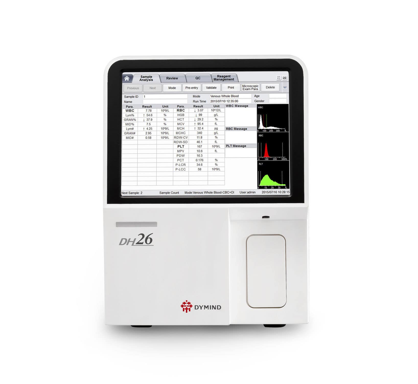 Analizador de hematología automático - DH26 - Shenzhen Dymind ...