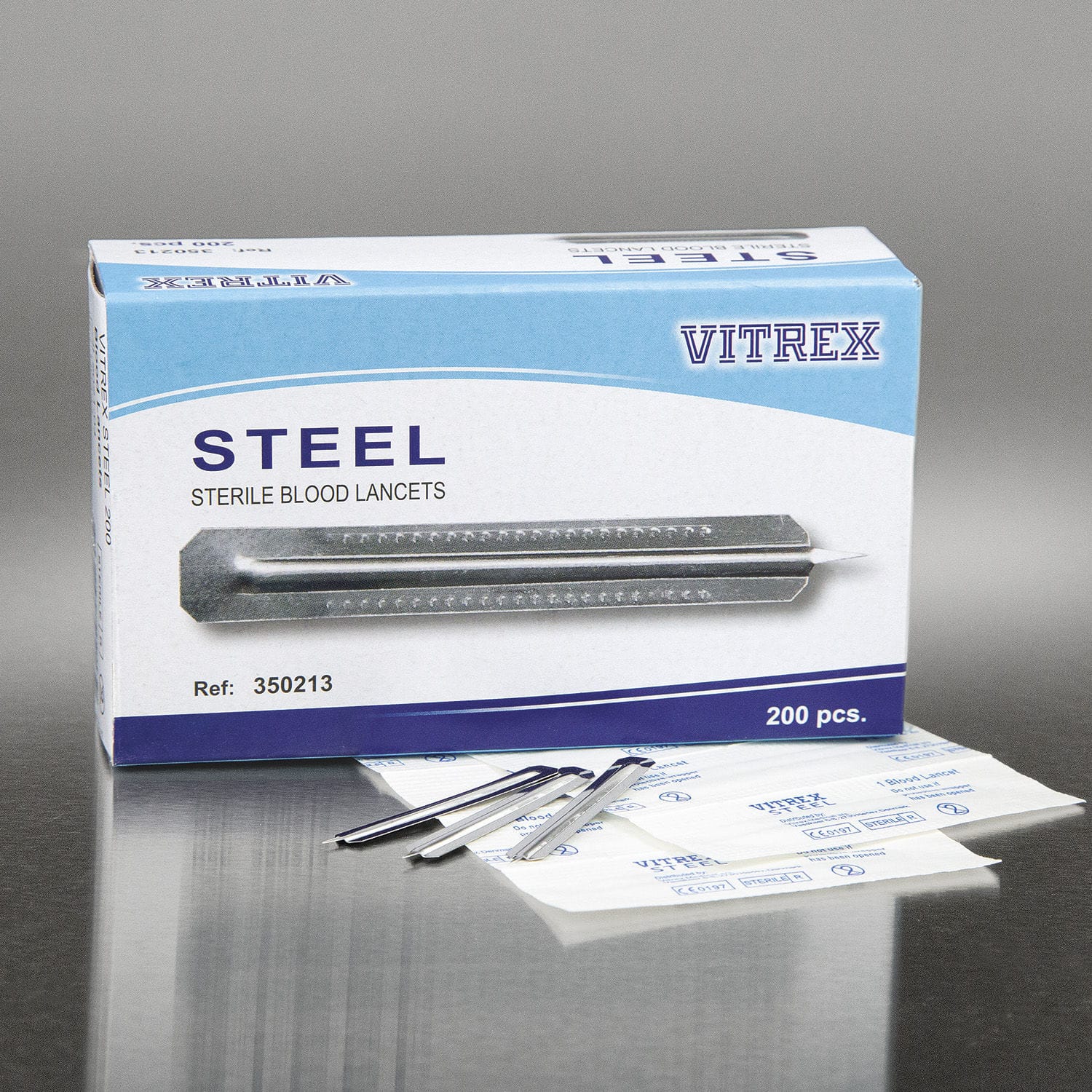 Lanceta estériles - 350213 - Vitrex Medical A/S - acero inoxidable