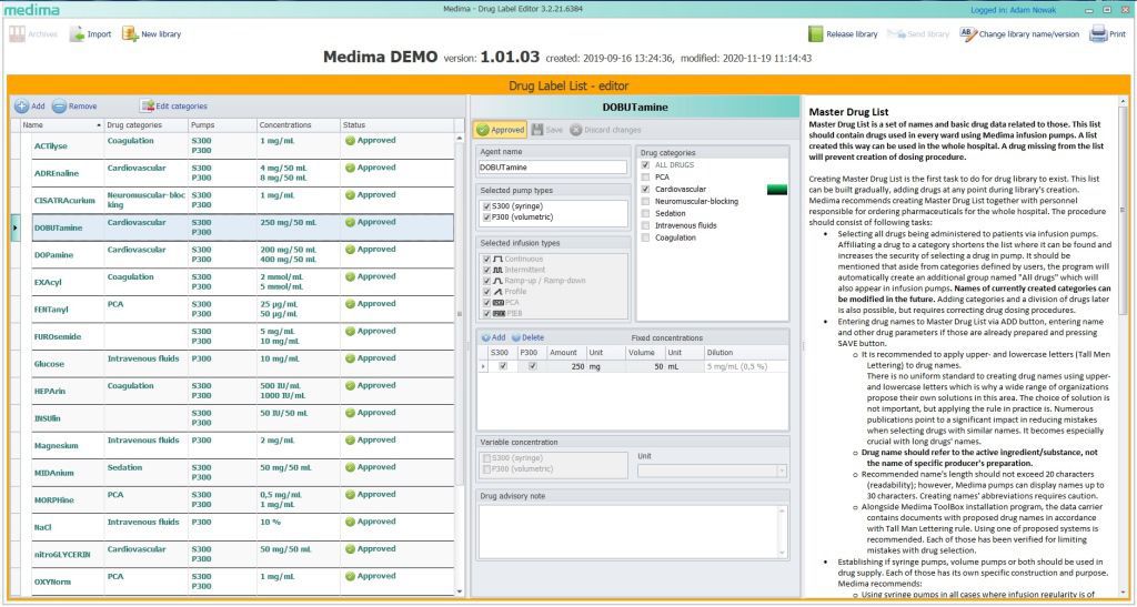 Módulo de software de gestión de bombas de infusión - Label Editor ...