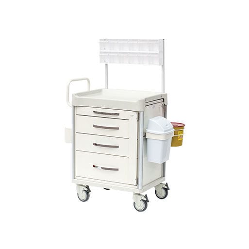 Carro De Emergencia Mys 728a Meyosis 4 Cajones Con Papelera Móvil