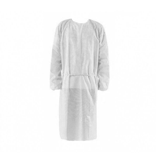 Bata para acompañante unisex - TNT - DOTFOX - blanca / verde