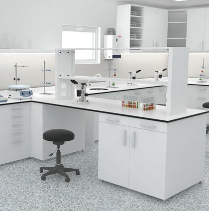 Mesa de laboratorio con estantes - NTS - Nükleon laboratory Equipments