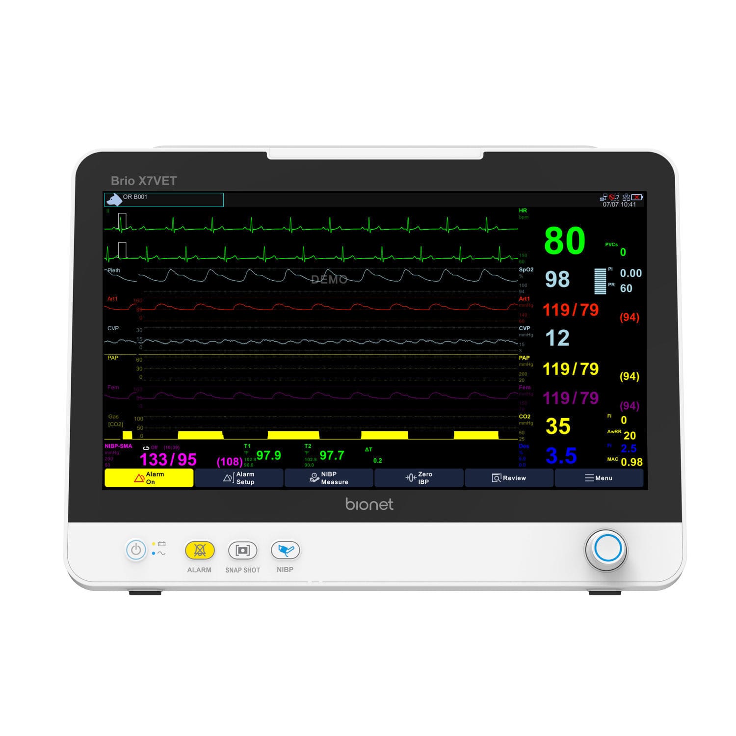 Monitor multiparamétrico veterinario - Brio X7VET - Bionet - compacto ...