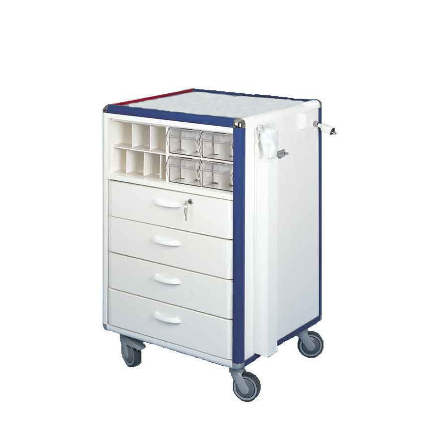 Carro médico - PAU - KRZ - de uso general / 4 cajones / móvil