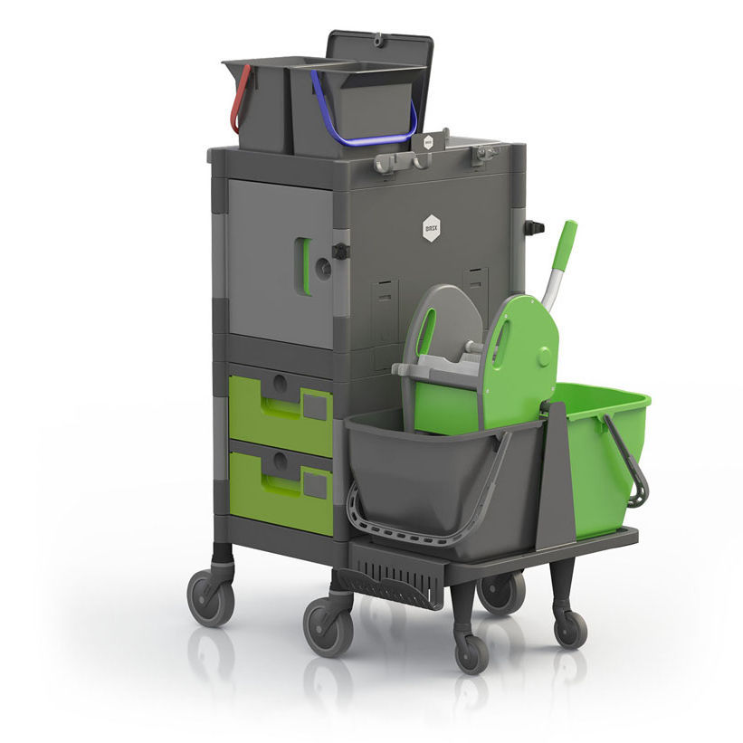 Carro médico - BRIX COMPACT - IPC - de limpieza / con cajón / con cubo