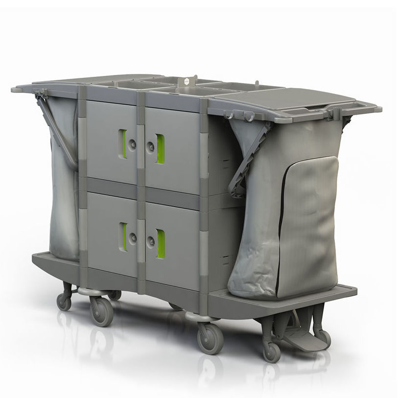 Carro médico - BRIX COLLECTION - IPC - de limpieza / con puerta / 2 bolsas