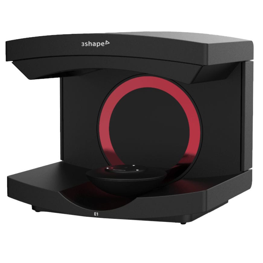 Escáner 3D para odontología - E1 - 3shape - de mesa / de luz estructurada / con led azul