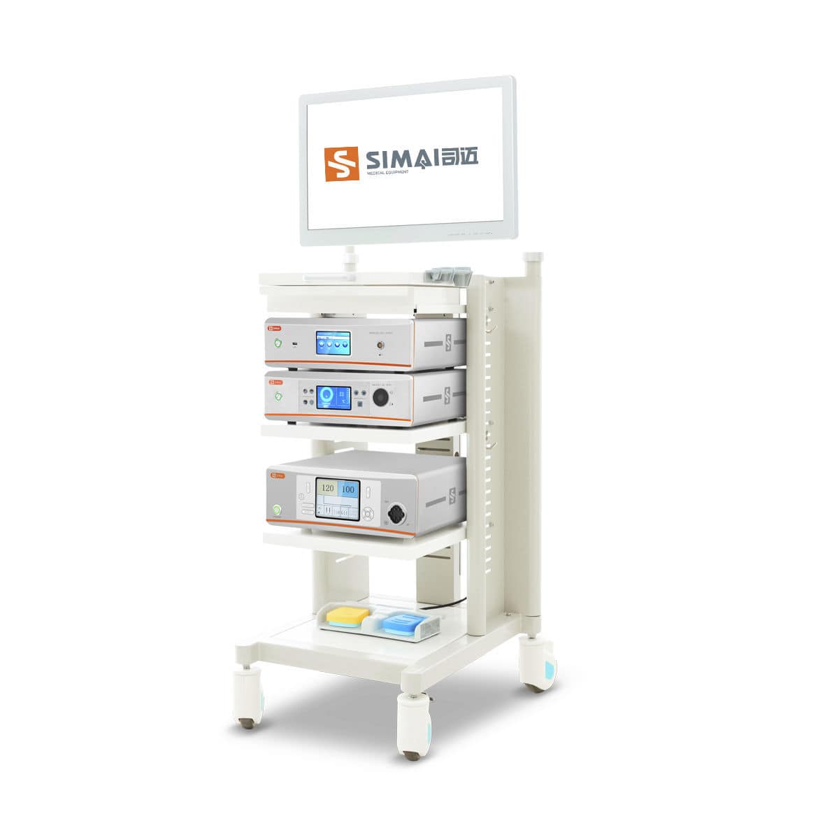 Carro médico - SM8901 - SIMAI - para endoscopio / con cajón / móvil