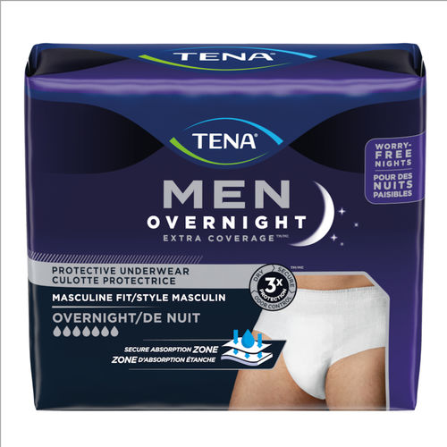 Pañal para hombre - Extra Coverage Overnight - TENA - transpirable / elástico
