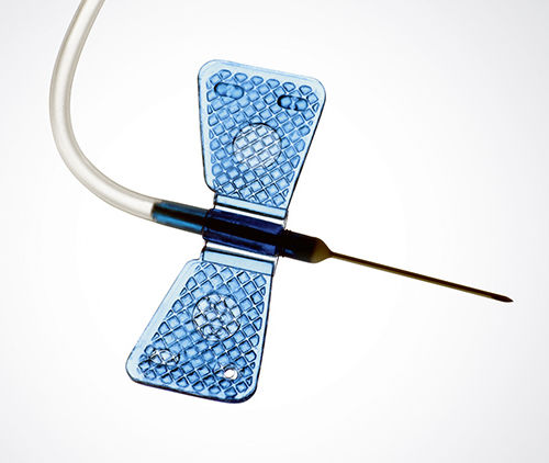 Aguja de punción - TRO-VENOSET - Troge Medical - estériles / con aleta / embotada